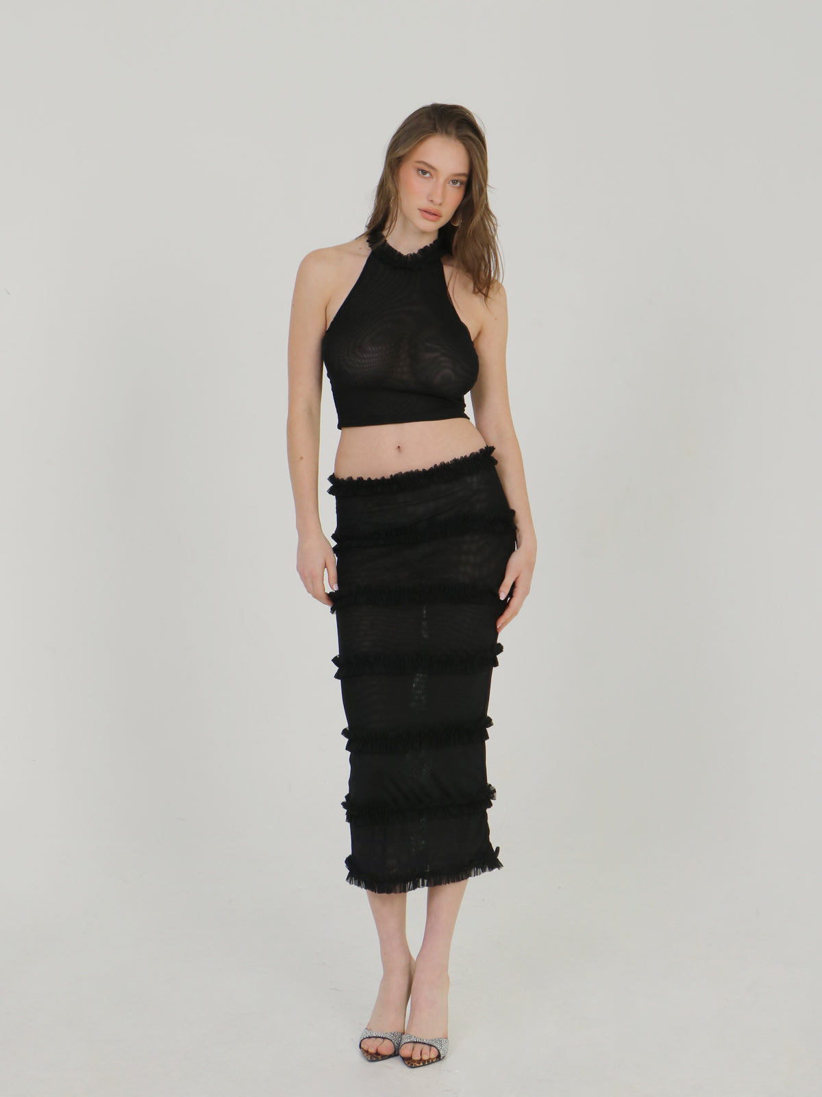 MIDNIGHT SHEER RUCHED SET – PINKY SLAY